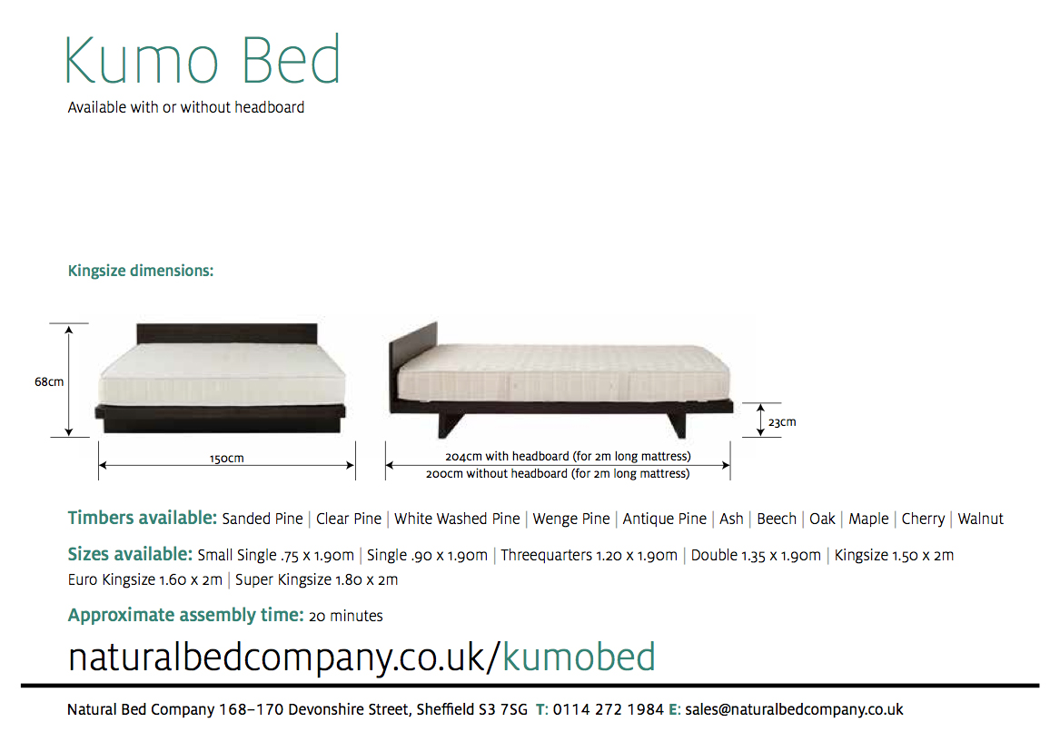 Kumo Low Wooden Beds Japanese Style Natural Bed