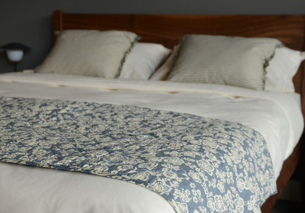Quilted Throws in Blue & Green | Natural Bed Company