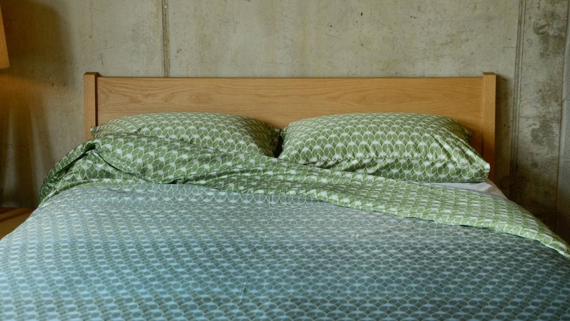 Circle Pattern Cotton Blend Bedding - Teal or Rust - Natural Bed Company