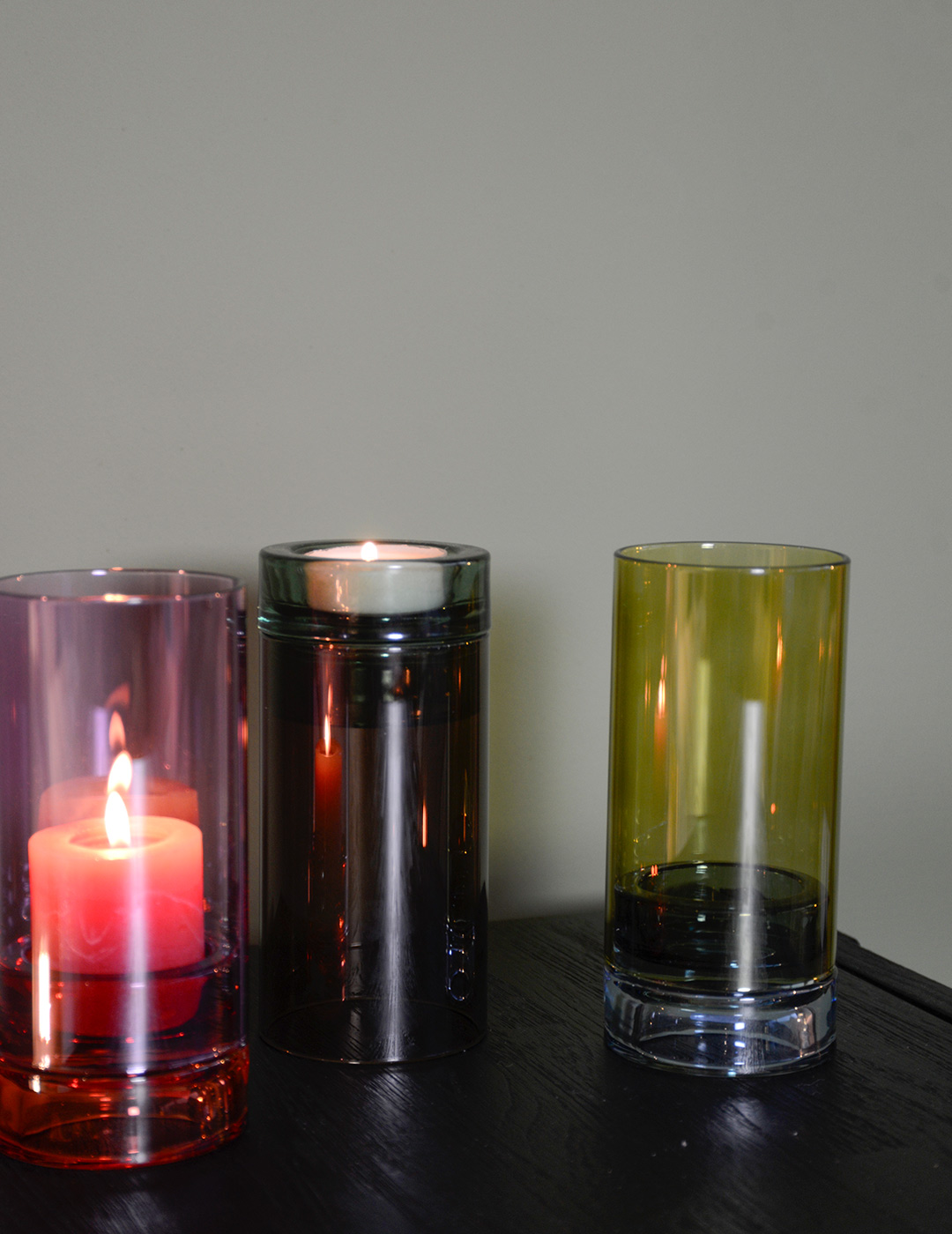 Colourful Glass Candleholders