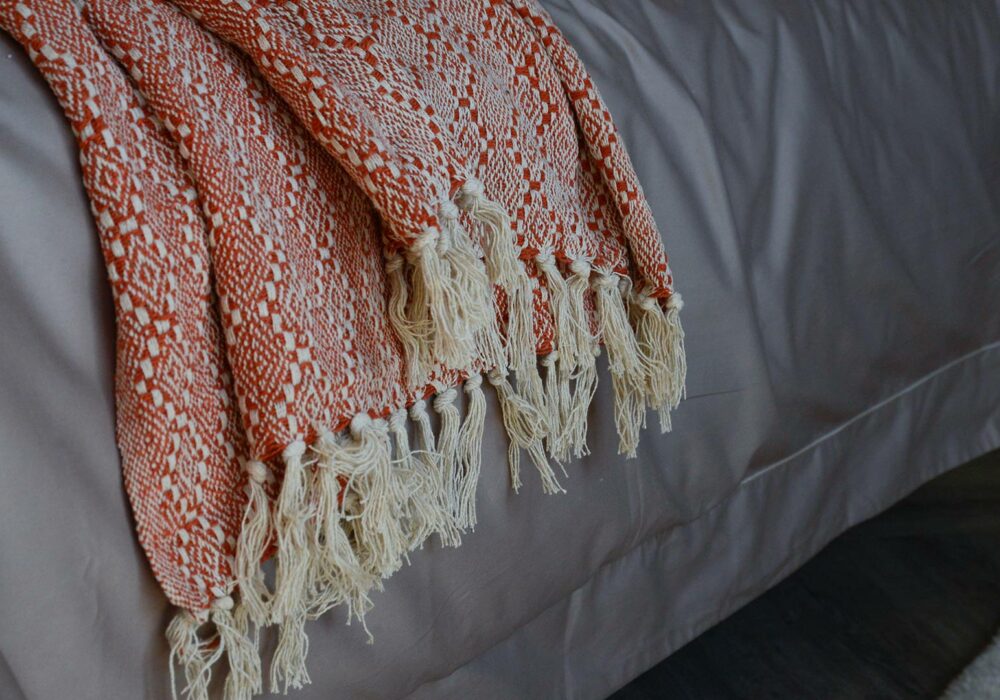 Diamond Patterned Throws with Fringe | Natural Bed Company