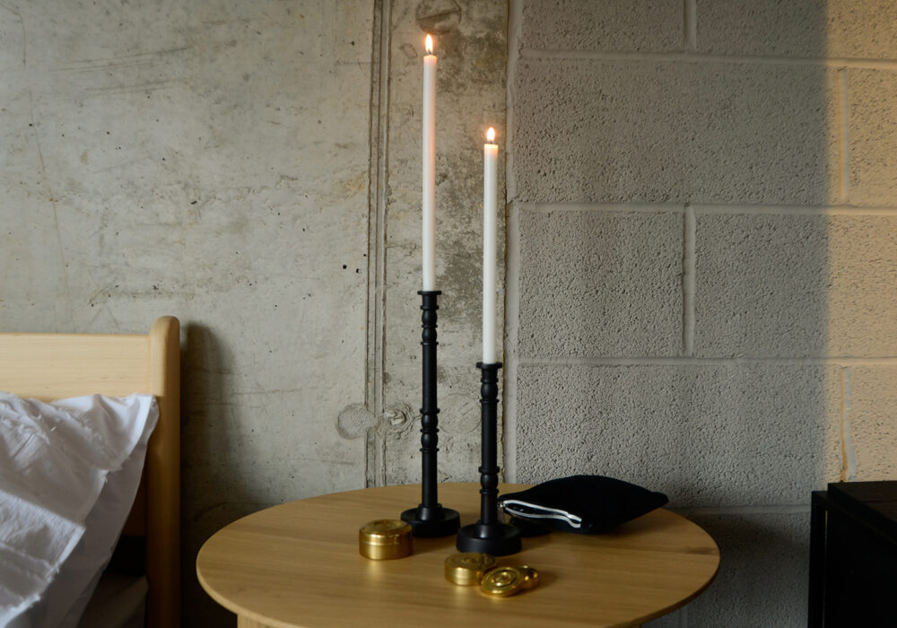 Pair of Contemporary Candlesticks - Natural Bed Company