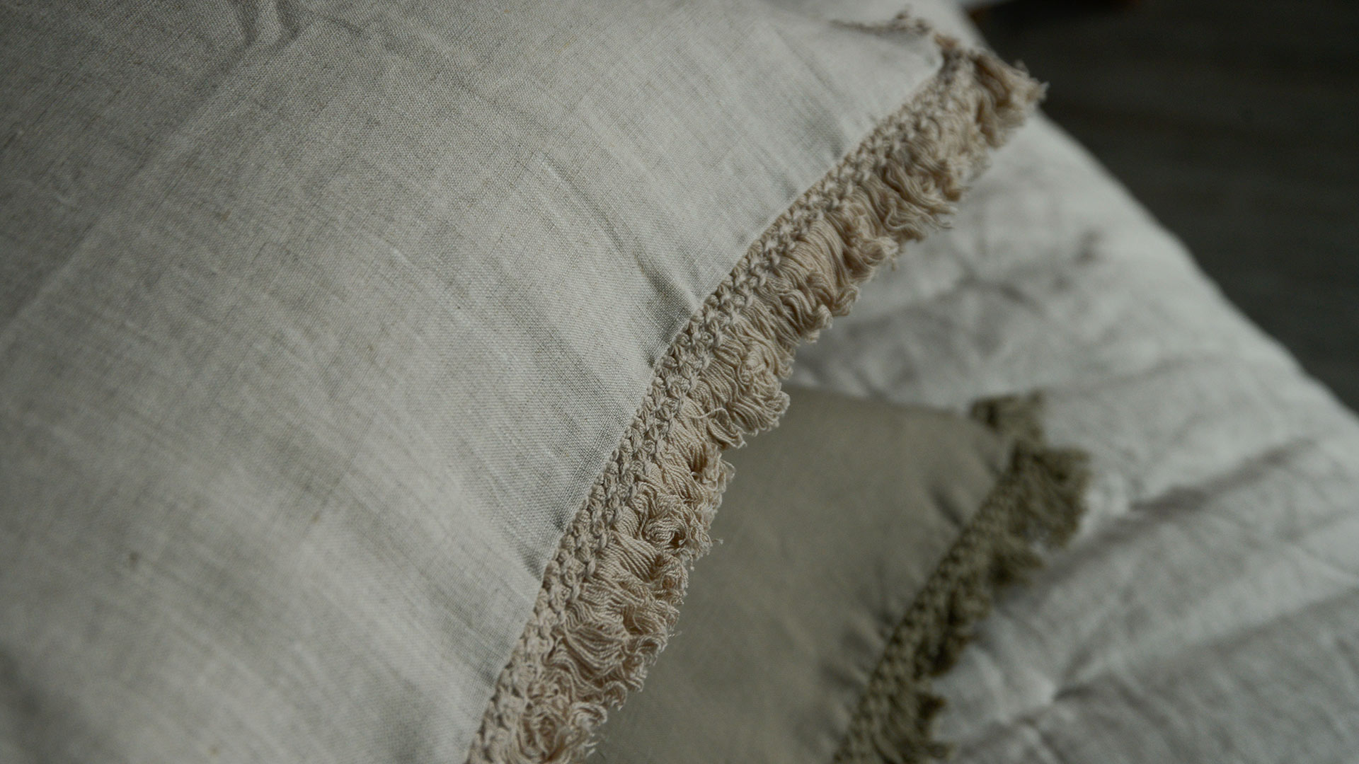Luxury Linen Bedding in Olive or Stone | Natural Bed Company