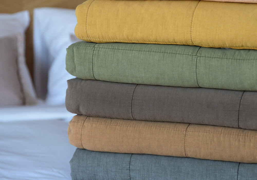 Plain Soft Quilted Throws | Many Colours | Natural Bed Company