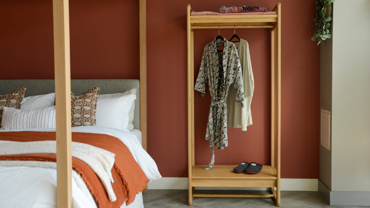 Oak Open Wardrobe - Mid-Century Design - Natural Bed Company