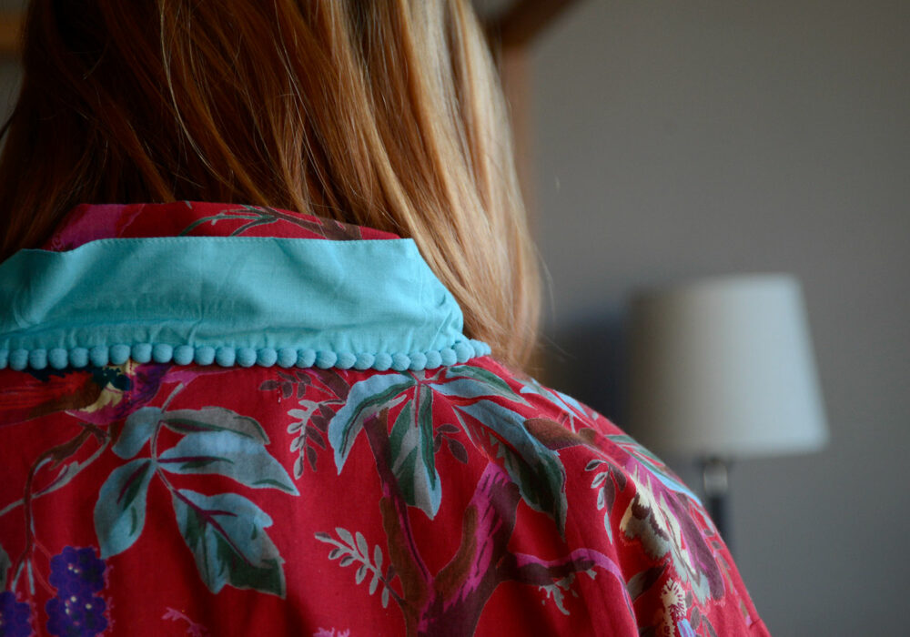 Red Floral Dressing Gown | Robes | Natural Bed Company