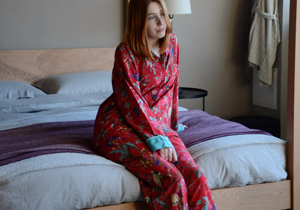 Red Floral Pyjamas | Nightwear | Natural Bed Company