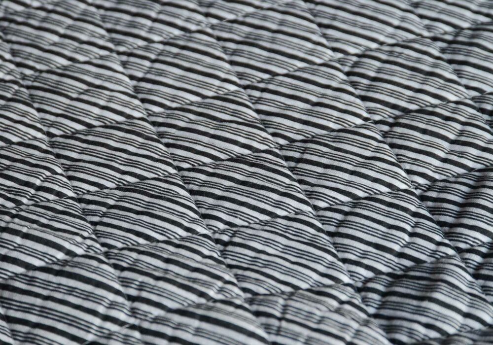 Black & White Stripe Quilted Throw | Natural Bed Company