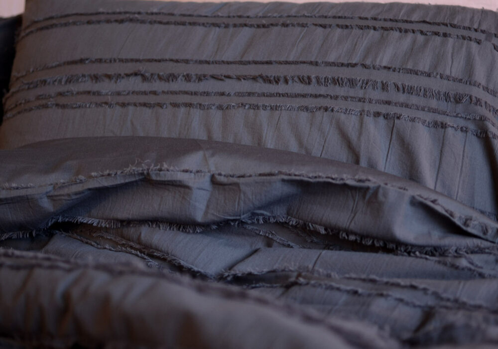 Studio Cotton Bedding Collection | White or Graphite | Natural Bed