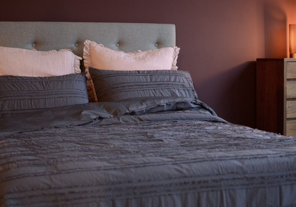 Studio Cotton Bedding Collection | White or Graphite | Natural Bed