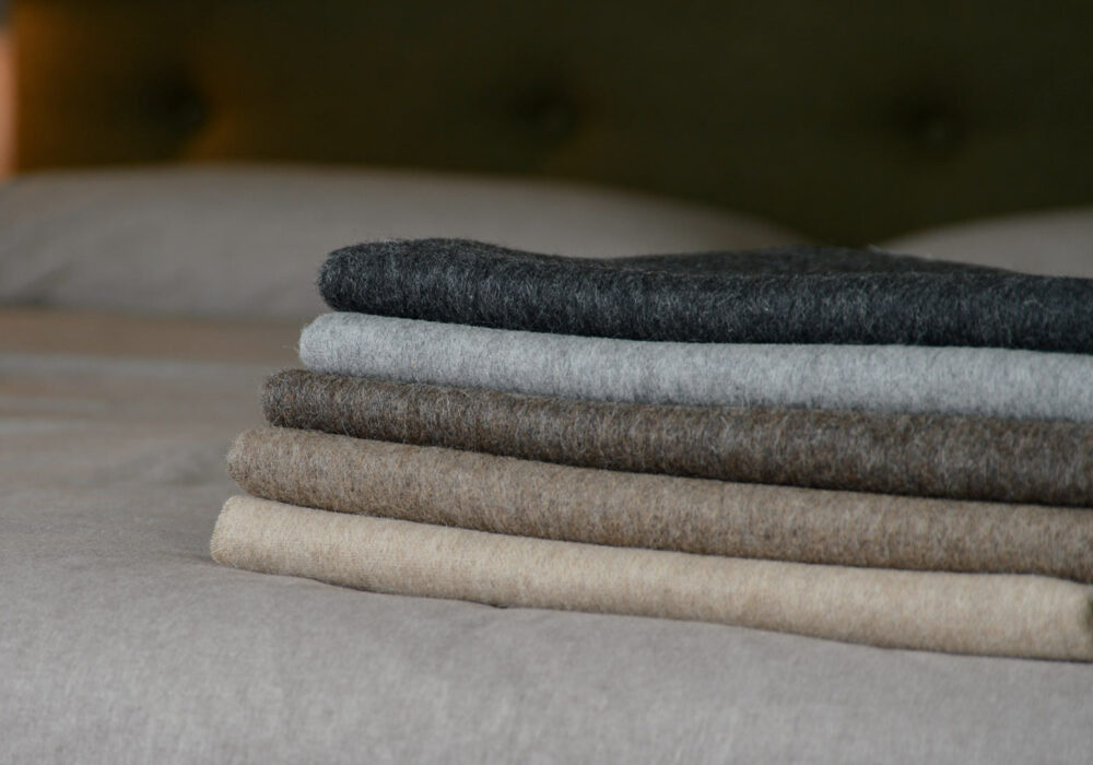 Luxury Recycled Wool Throws - Neutral Colours - Natural Bed Company