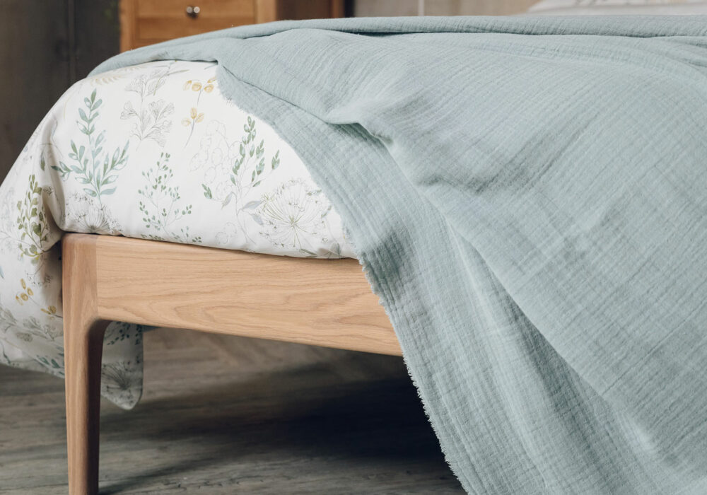 Lightweight Cotton Bedspread - Rose, Sand or Blue - Natural Bed Company