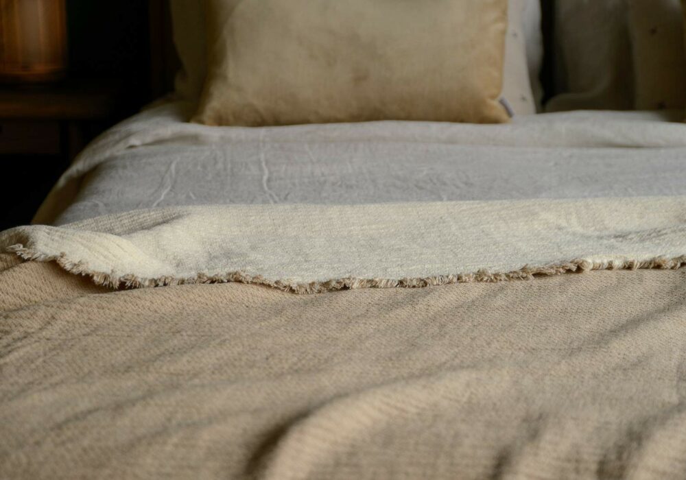 Textured Organic Cotton Throws - Natural Bed Company