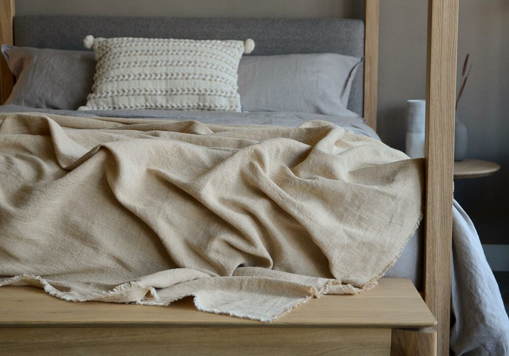 Light Linen Blend Bedspreads | 3 Colours | Natural Bed Company