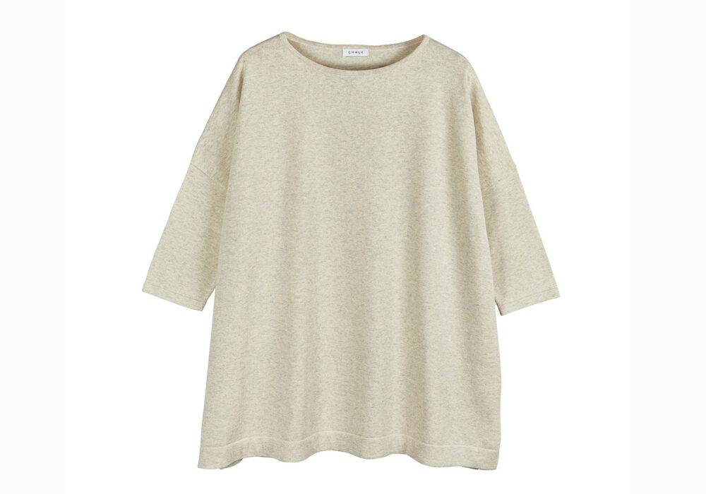 Boat-neck Cotton Jumper | Oatmeal | Natural Bed Company
