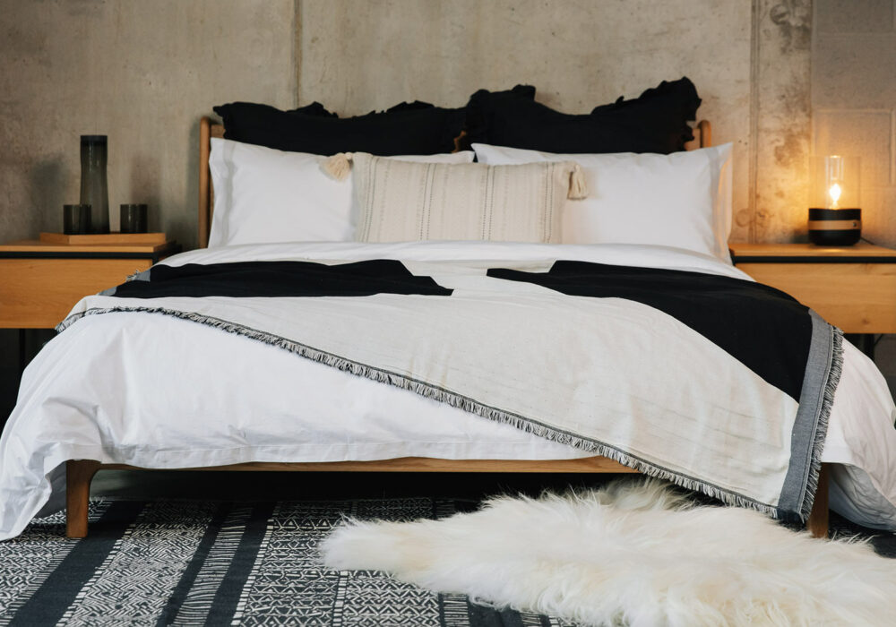 Cotton Bedding with Linen Border | Natural Bed Company