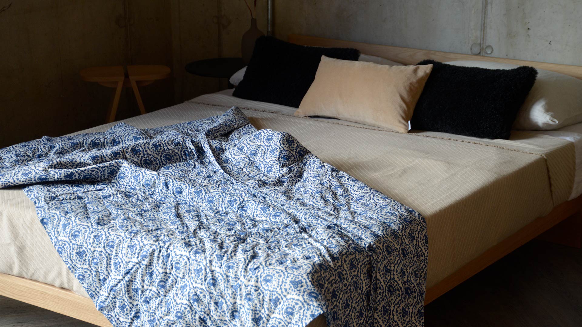 Indigo Block Print Quilt | Throws | Natural Bed Company