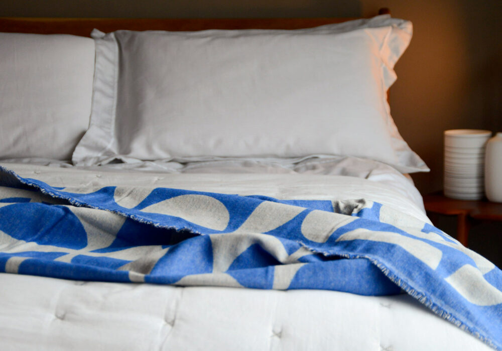 Linen Blend Throws - Half Circle Design - Natural Bed Company