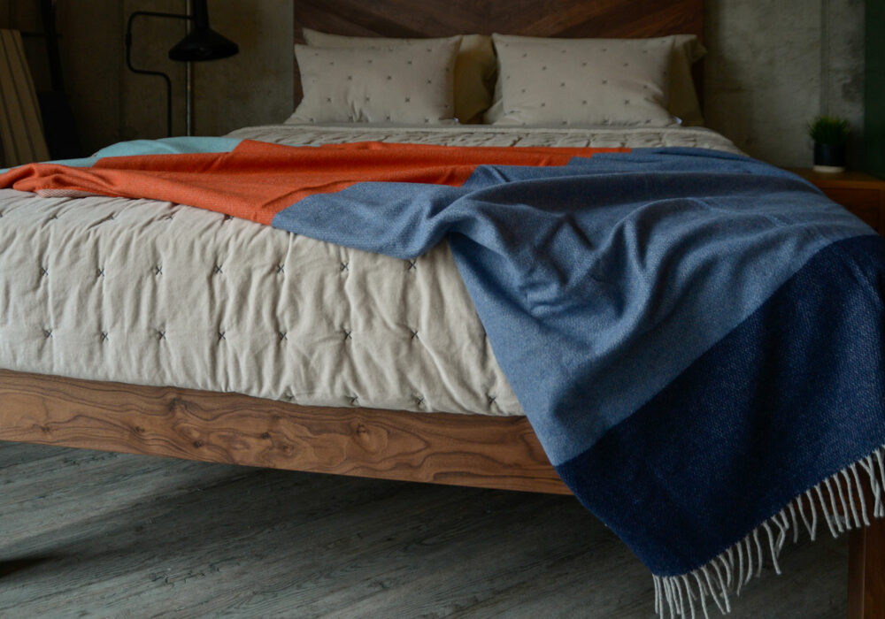 Luxury Merino & Cashmere Throws | Colour Block | Natural Bed Co