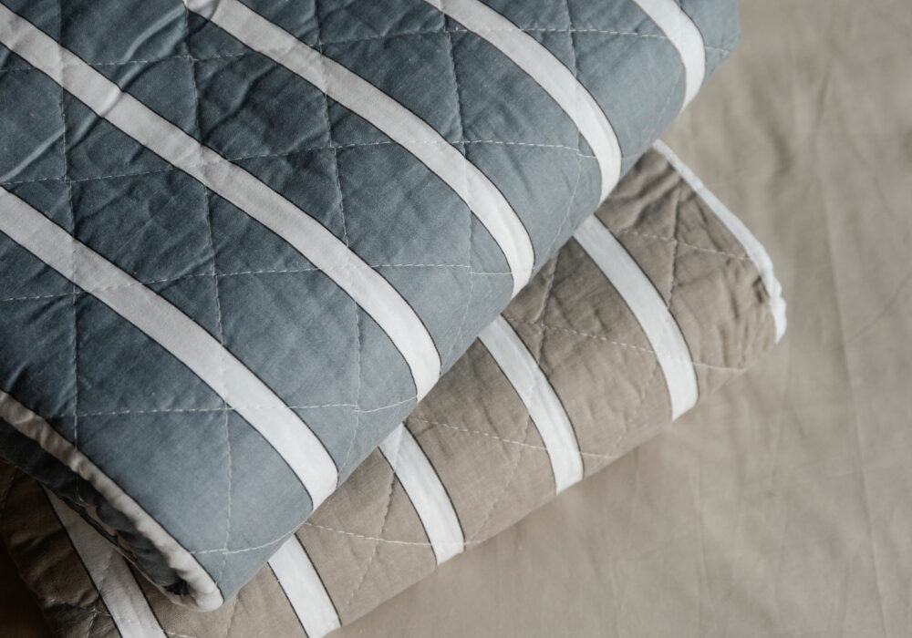 Broad Stripe Cotton Quilts | Throws | Natural Bed Company