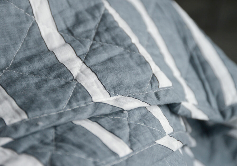 Broad Stripe Cotton Quilts | Throws | Natural Bed Company