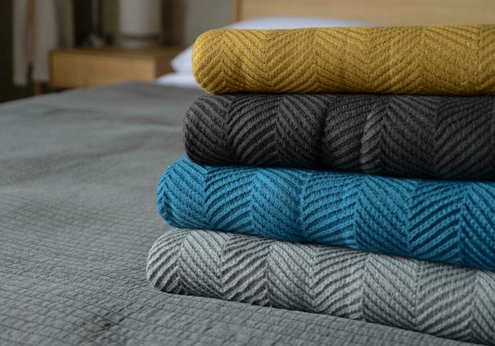 Chevron Knit Throws | Soft Blankets | Natural Bed Company
