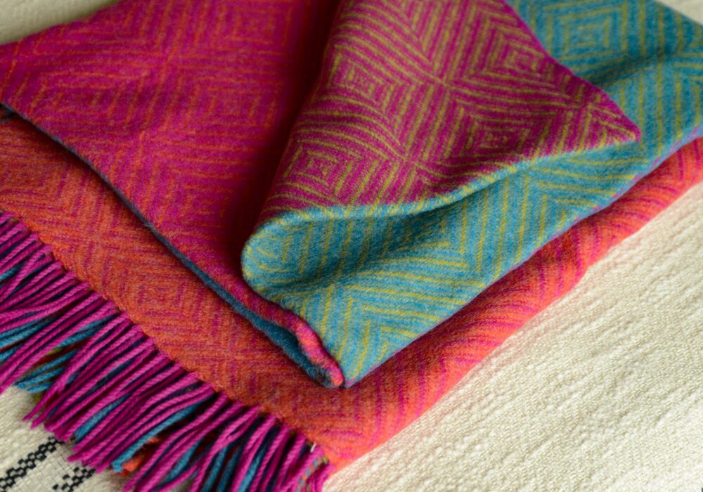 Colourful Merino Lambswool Throws | Natural Bed Company