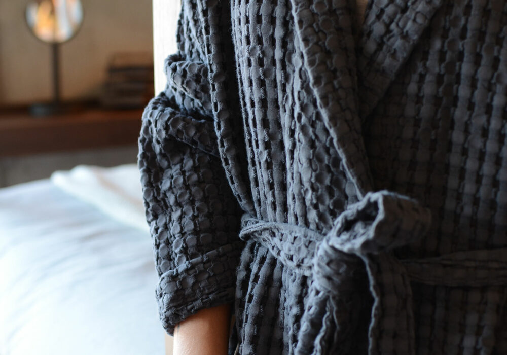Deep Waffle Textured Cotton Robes | Natural Bed Company