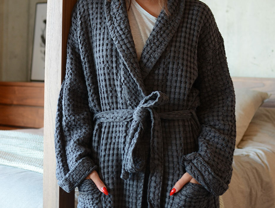 Deep Waffle Textured Cotton Robes | Natural Bed Company