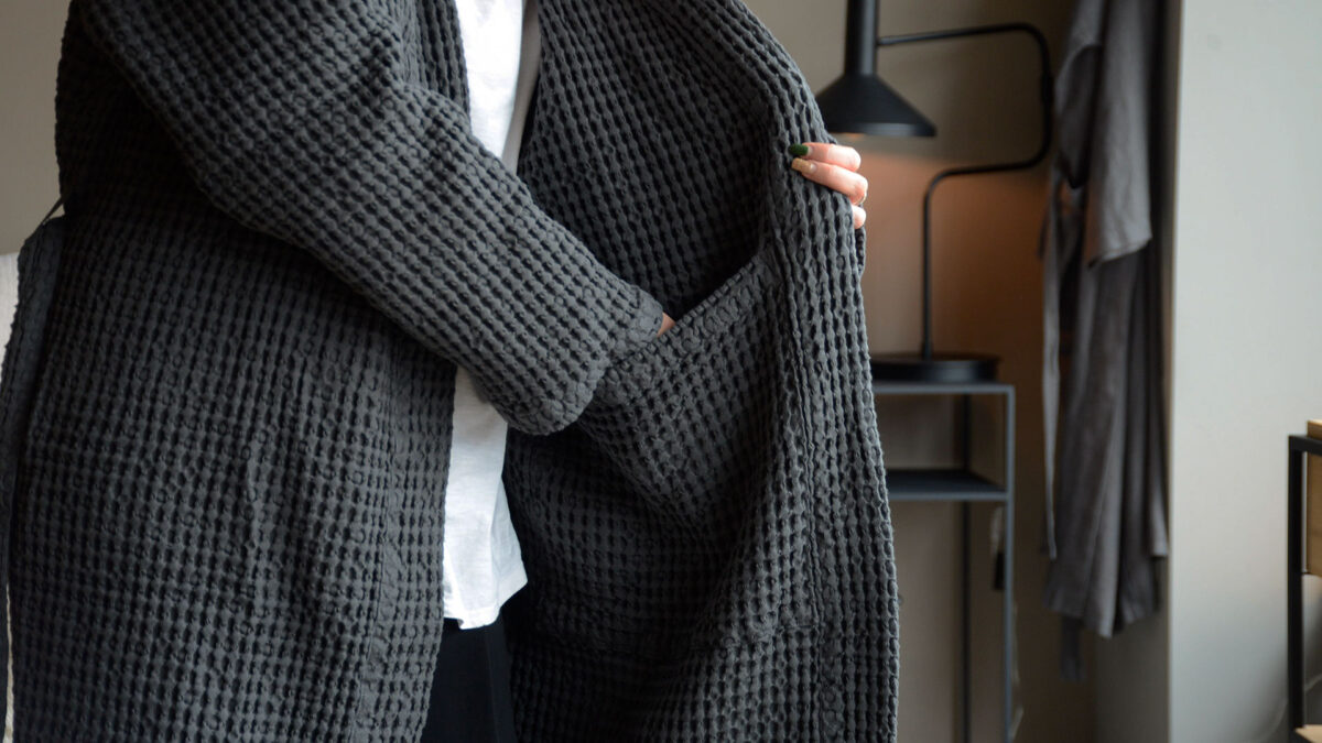 Organic Cotton Waffle Robe - Natural Bed Company