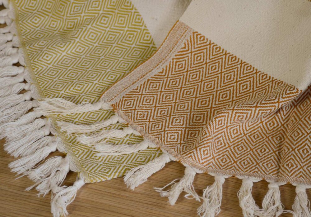 Large Cotton Blankets | DiamondPattern | Natural Bed Company