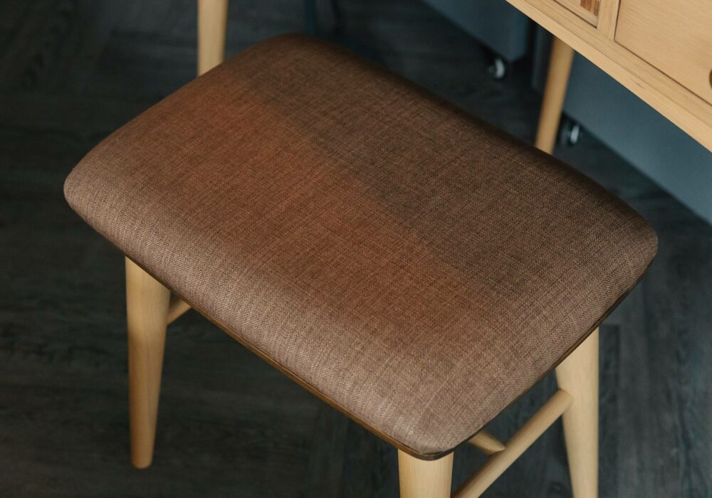 Two Tone Oak Dressing Table & Upholstered Stool - Natural Bed Company