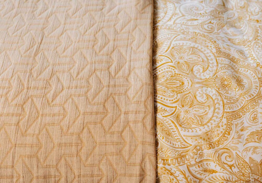 Reversible Duvet Set in Ochre & Ivory | Persia | Natural Bed Company