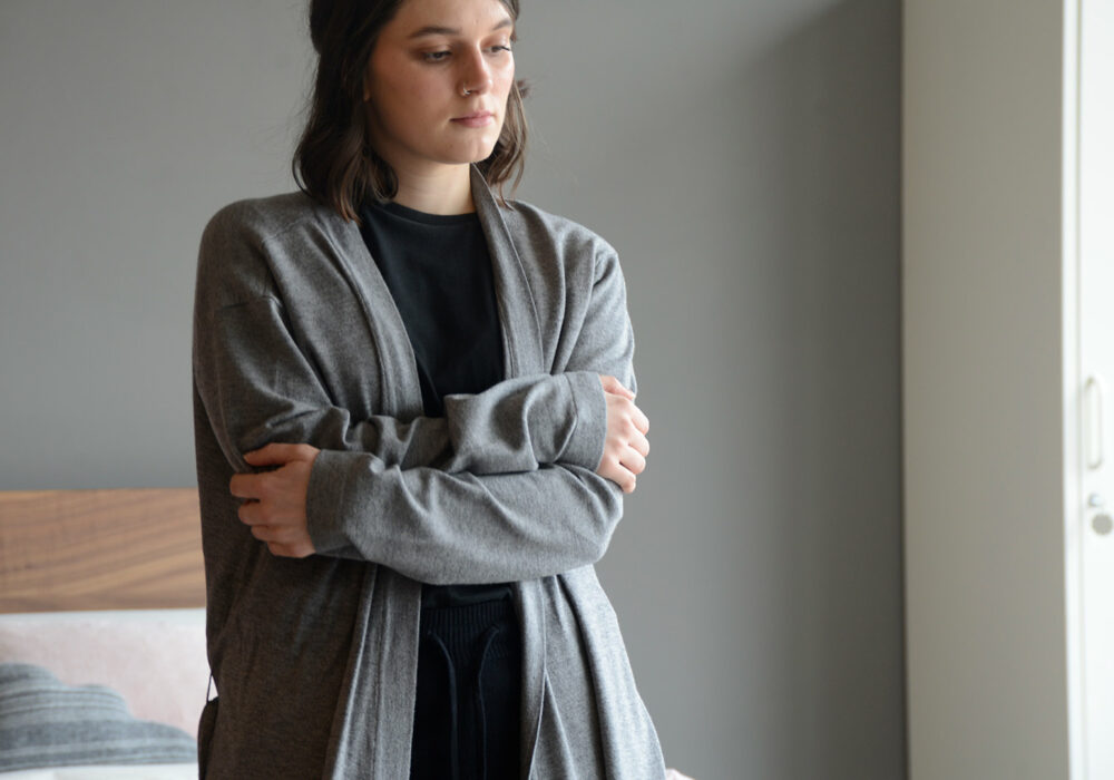 Knitted Robe in Grey | Lounge-wear | Natural Bed Company