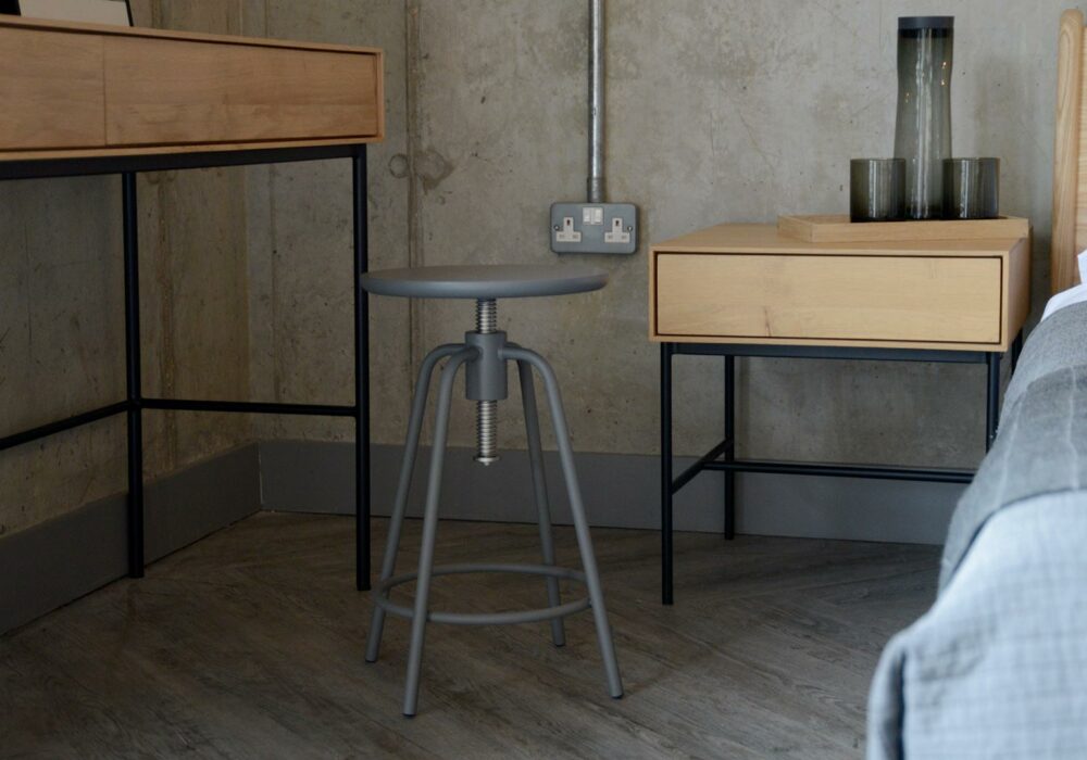 Grey Adjustable Stool | Seating | Natural Bed Company