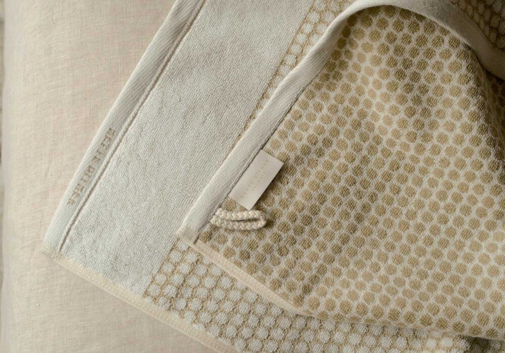 Beige and White Towels | Cotton Towels | Natural Bed Company