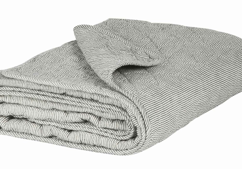 Striped Cotton Quilted Throws | Blankets | Natural Bed Company