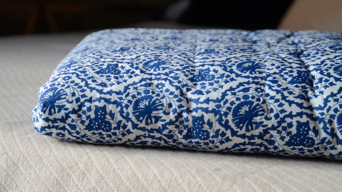 Indigo Block Print Quilt | Throws | Natural Bed Company