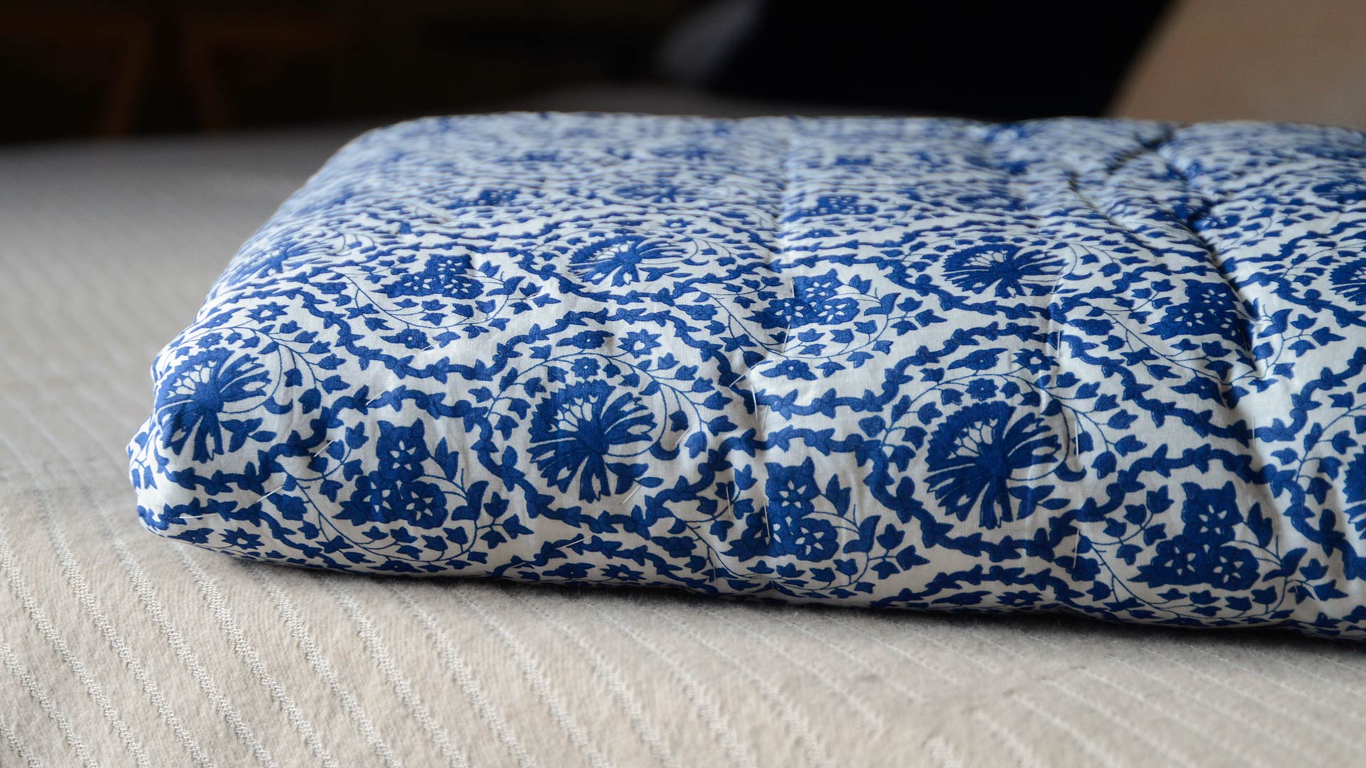 Indigo Block Print Quilt | Throws | Natural Bed Company