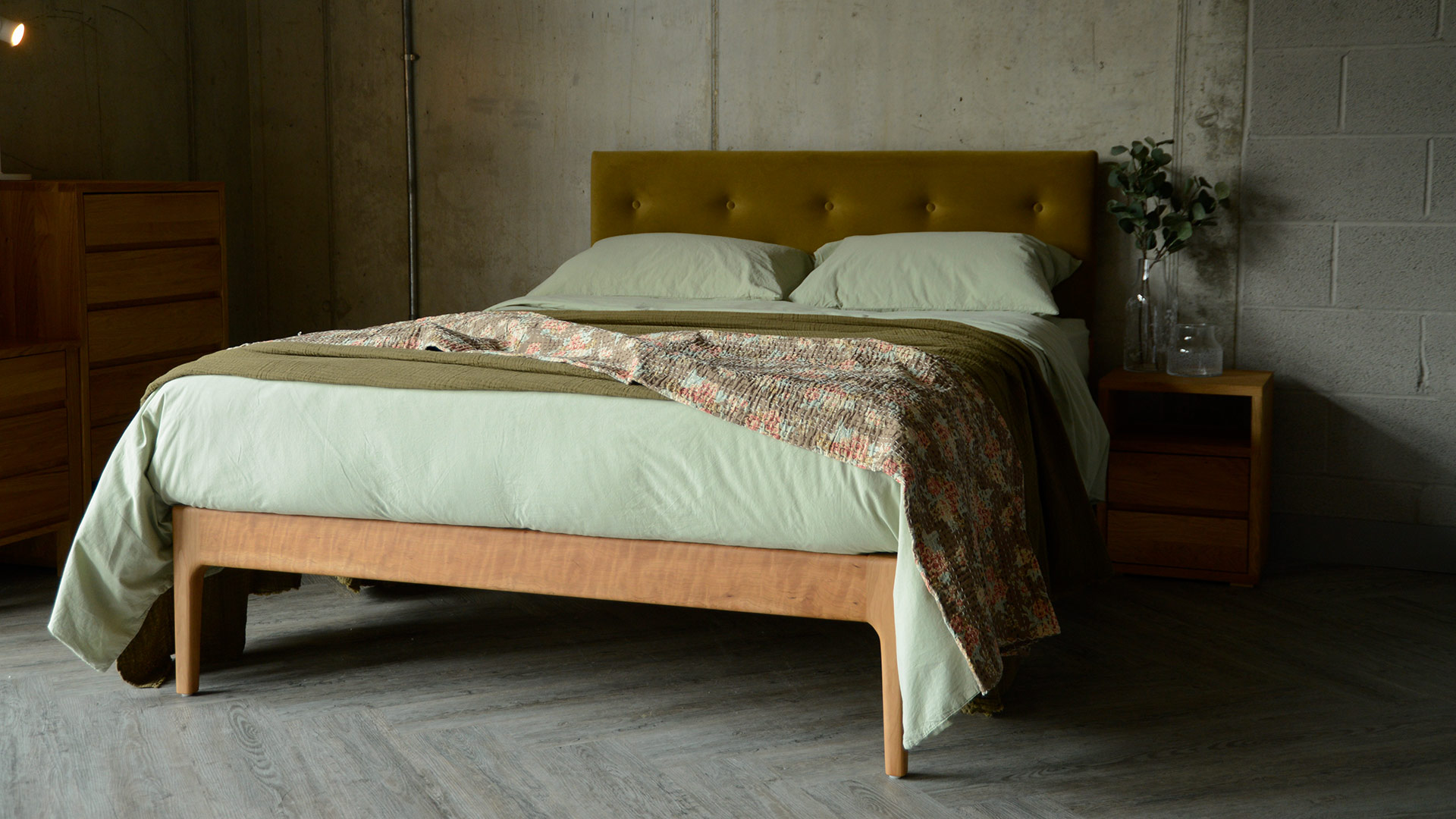 Floral Stitched Cotton Bedspreads | Natural Bed Company