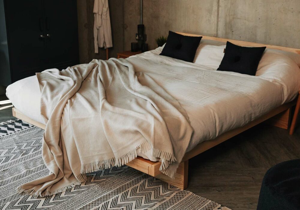 Kyoto Japanese Bed with Headboard | Natural Bed Company