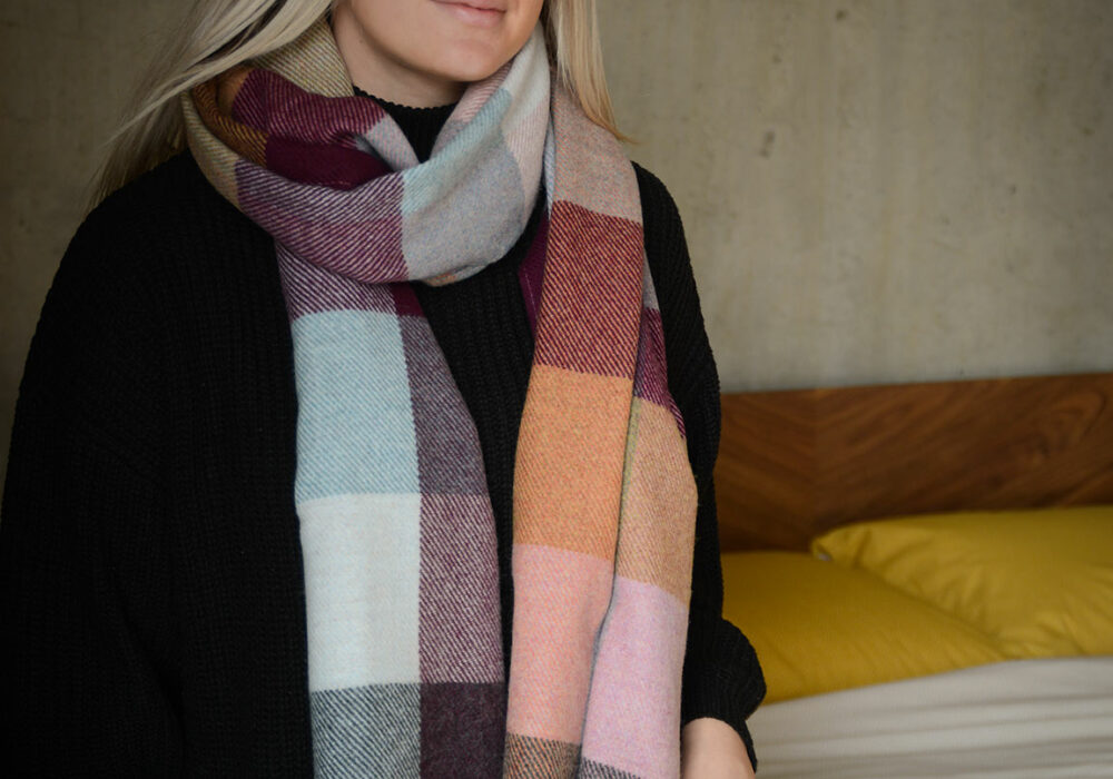 Autumn Colour Block Scarf or Pashmina | Natural Bed Company