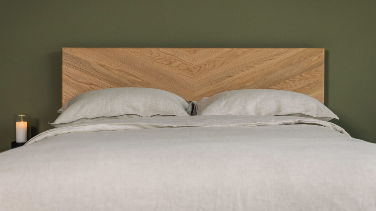 Luxury Linen Bedding in Olive or Stone | Natural Bed Company