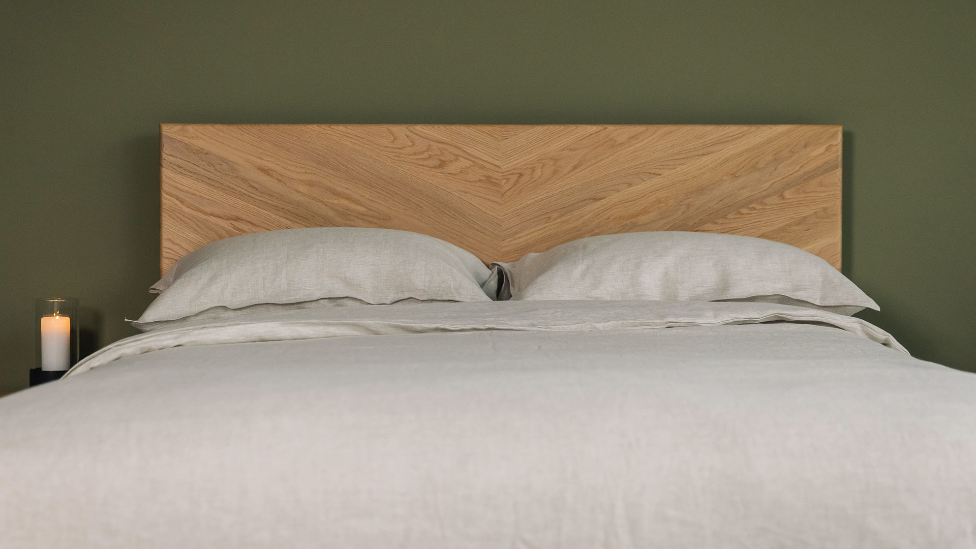 Luxury Linen Bedding in Olive or Stone | Natural Bed Company