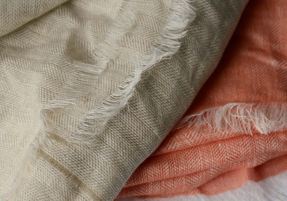 Pure Linen Scarves | Oatmeal or Nectarine | Natural Bed Company