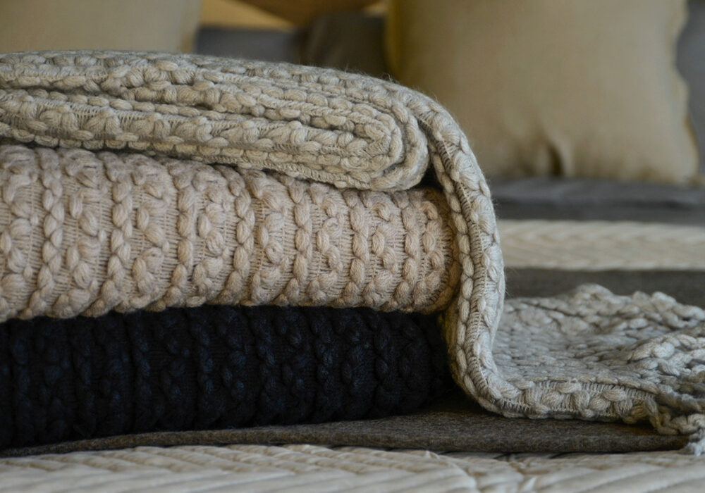 Textured Loose Knit Throws | Soft Blankets | Natural Bed Company