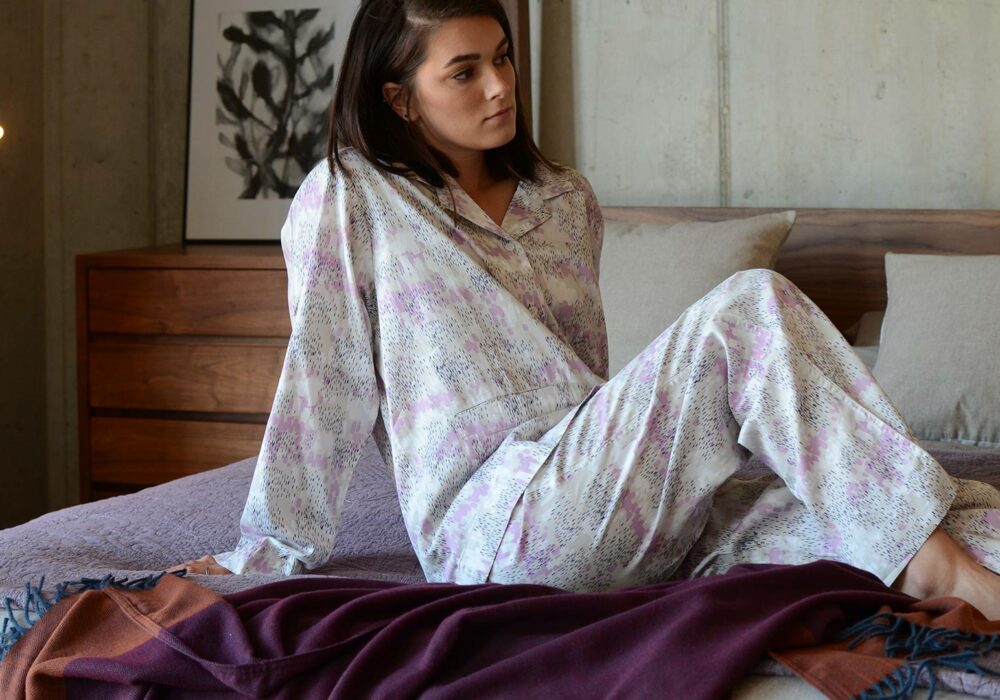 Luxury Pure Cotton Pyjamas | Pink Clouds | Natural Bed Company
