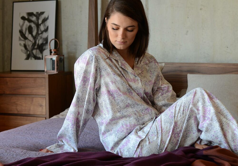 Luxury Pure Cotton Pyjamas | Pink Clouds | Natural Bed Company