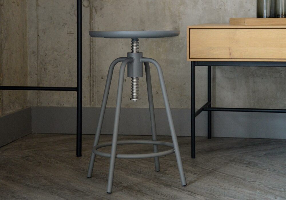 Grey Adjustable Stool | Seating | Natural Bed Company