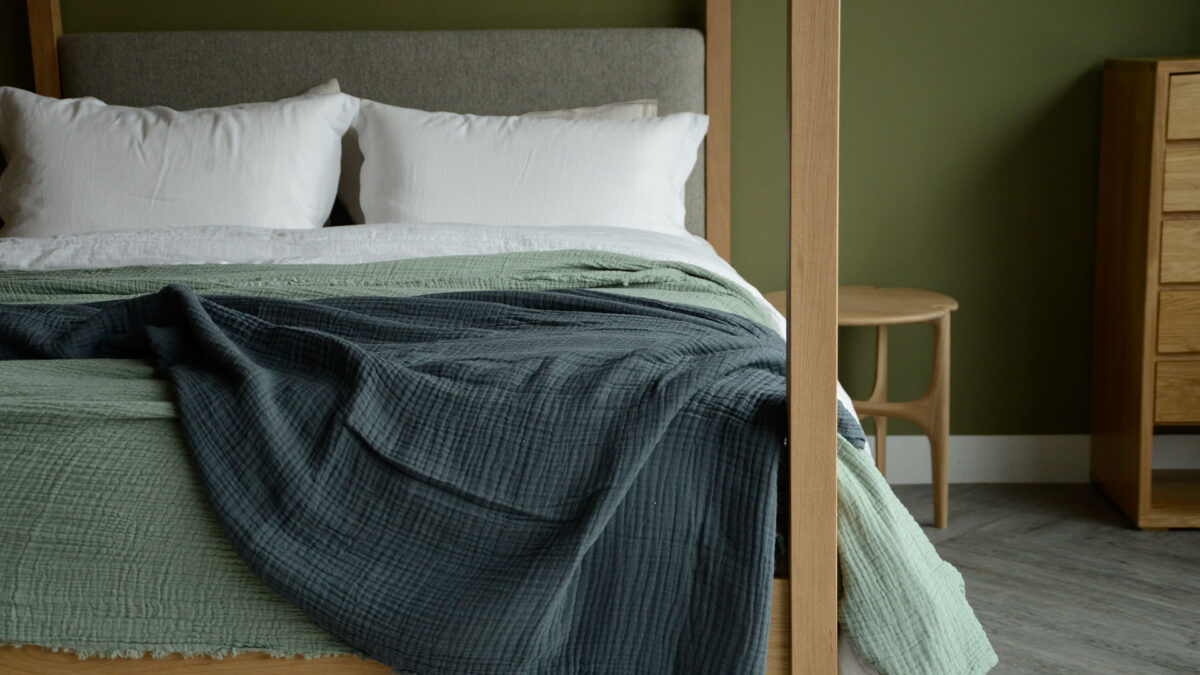 Cotton Muslin Bedspreads | Various Colours | Natural Bed Co.
